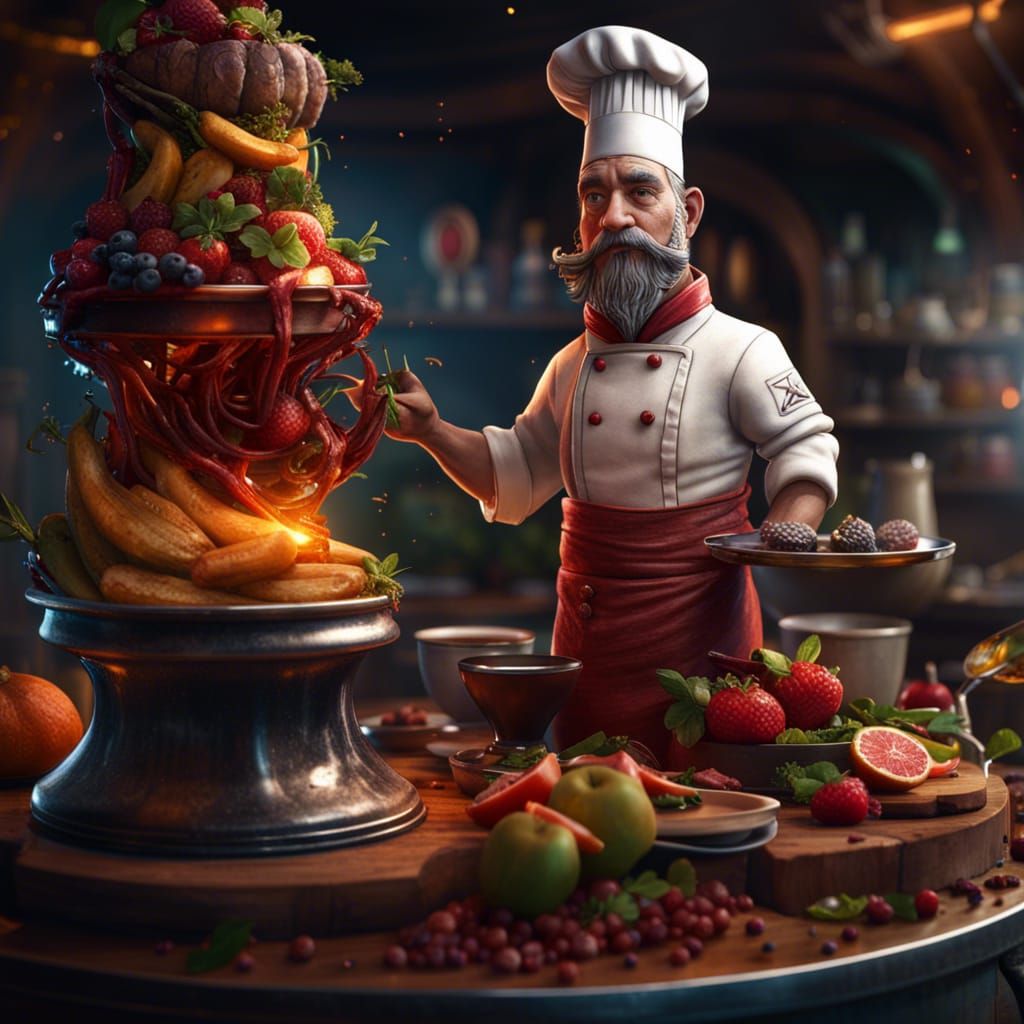 Culinary trophy with chef figure as the topper - AI Generated Artwork ...