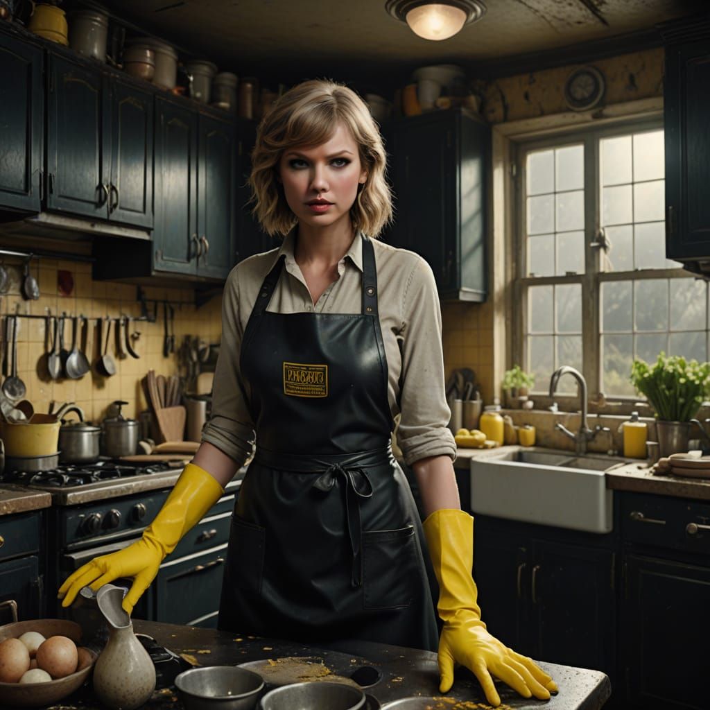 Taylor Swift in a Maximalist Kitchen - AI Art