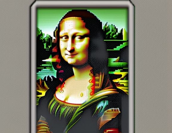 pixel art, 8-bit,The Mona Lisa, video game, low res - AI Generated ...