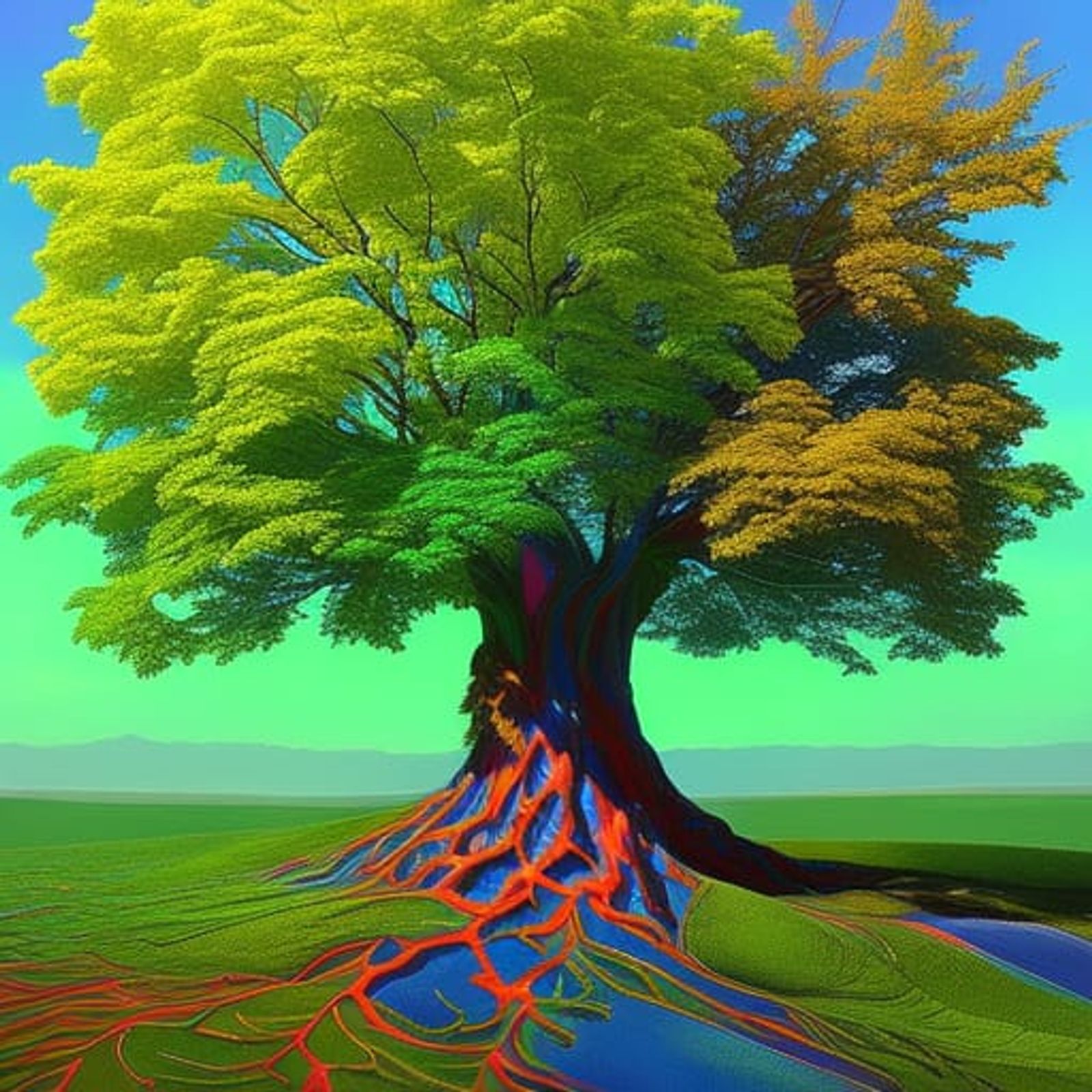 a neurographic tree 3 - AI Generated Artwork - NightCafe Creator