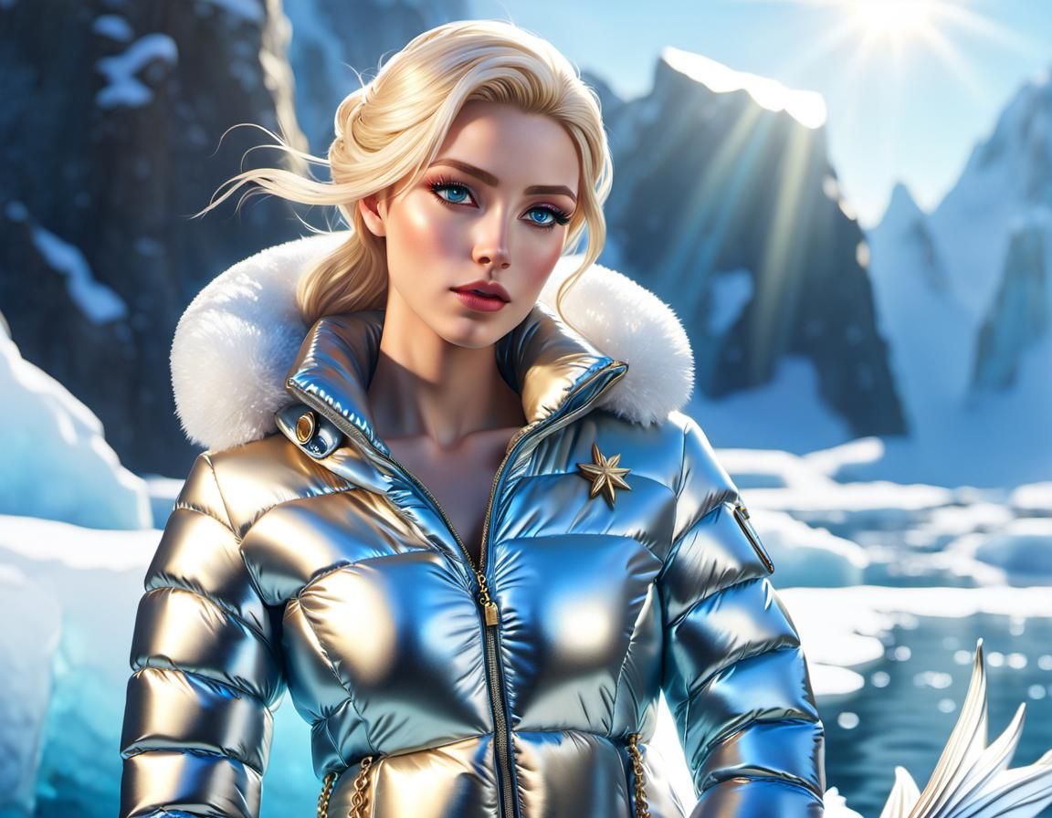 Ultra super sharp, photorealistic anime girl with bright blue eyes and ...