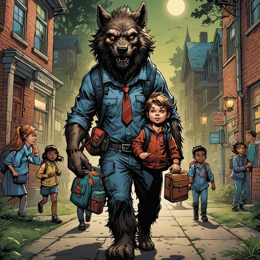 Werewolf toddler going to school Mark Brooks and Dan Mumford, comic ...