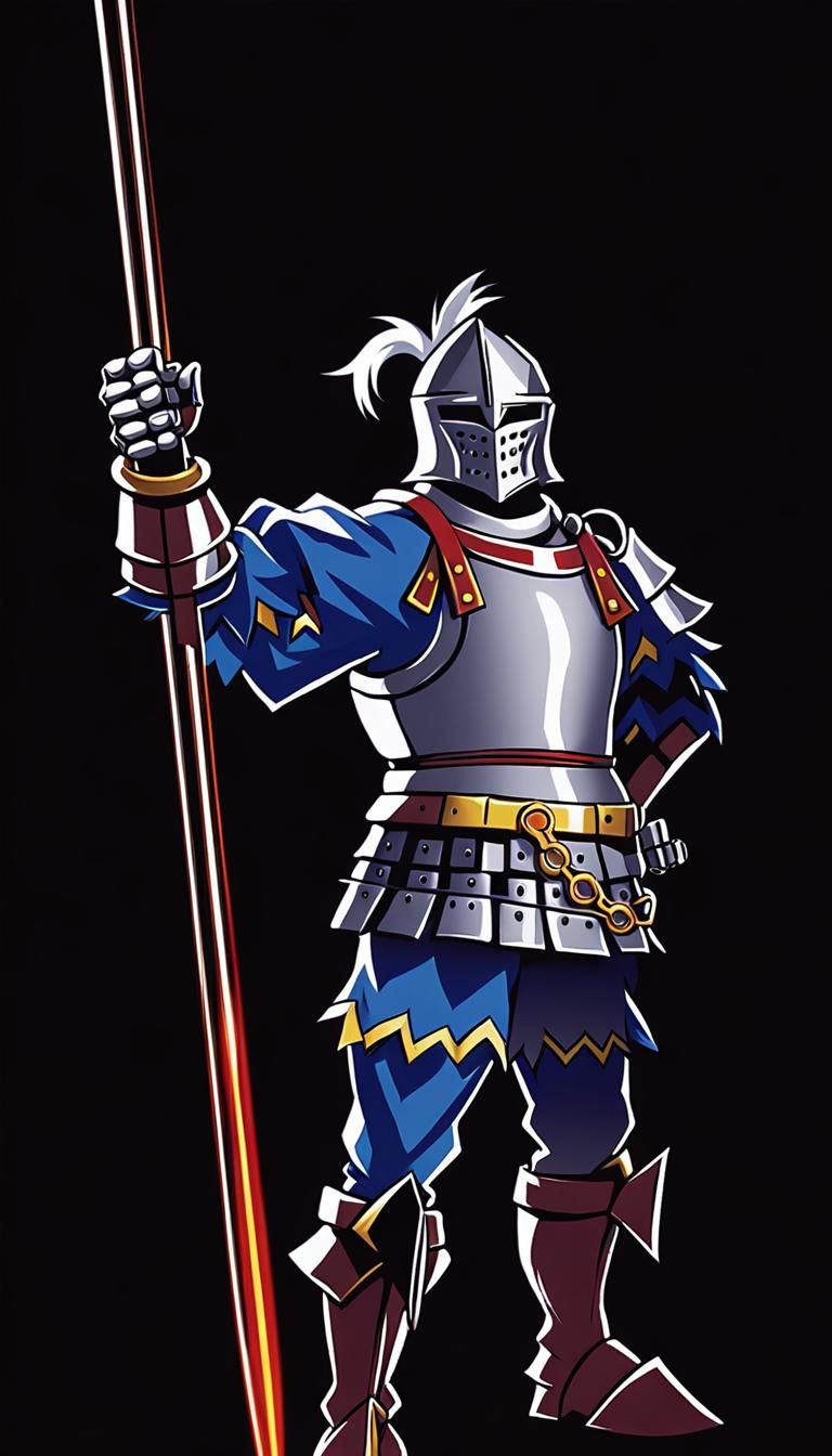 Medieval Knight fearless by artist "anime", Anime Key Visual, Japanese ...