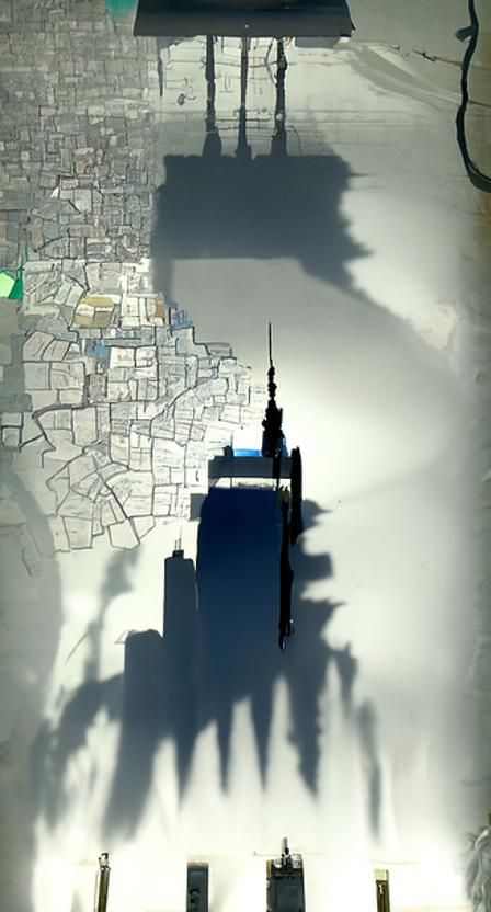 City with a giant shadow looming over it - AI Generated Artwork ...
