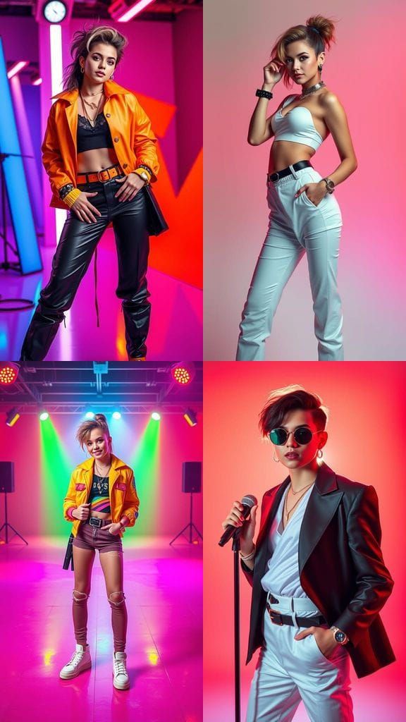 Teen Pop Star Album Cover Photography - AI Art