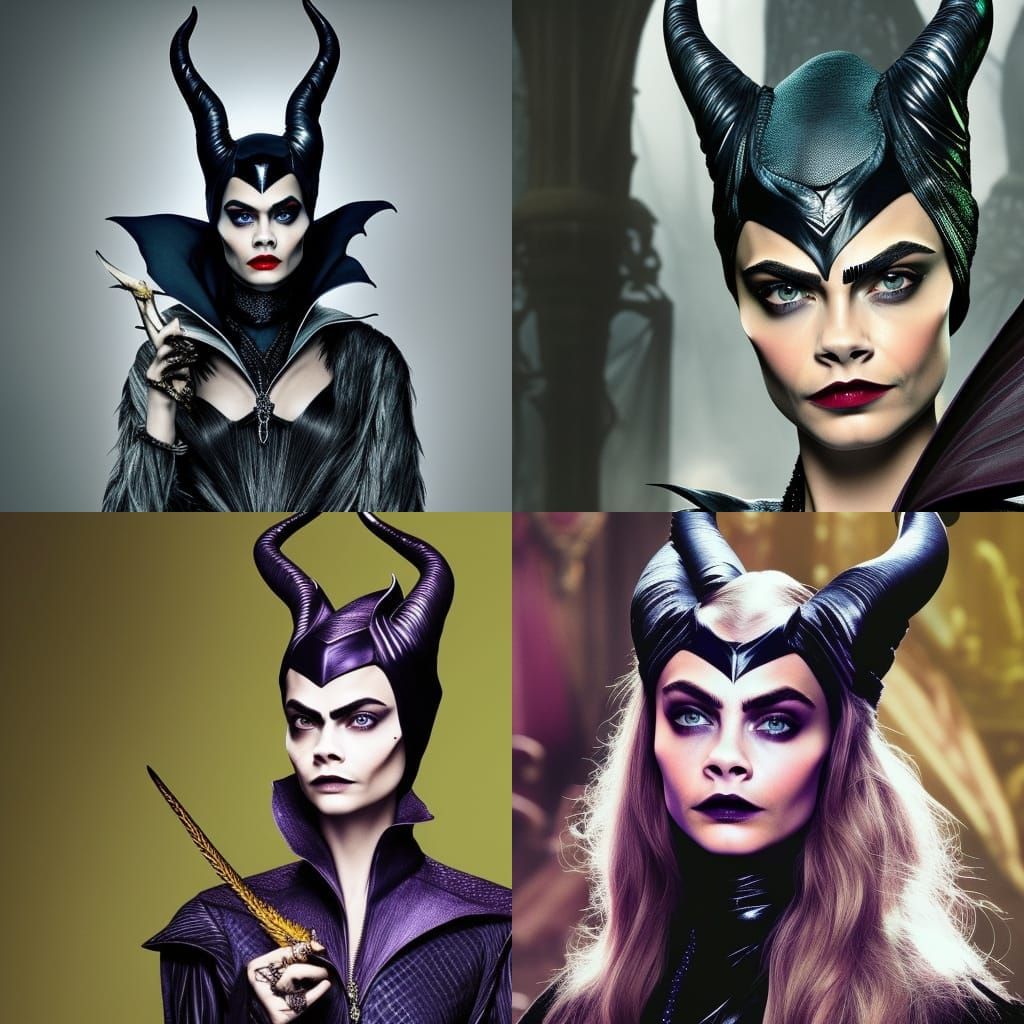 Cara Delevingne as Maleficent - AI Generated Artwork - NightCafe Creator