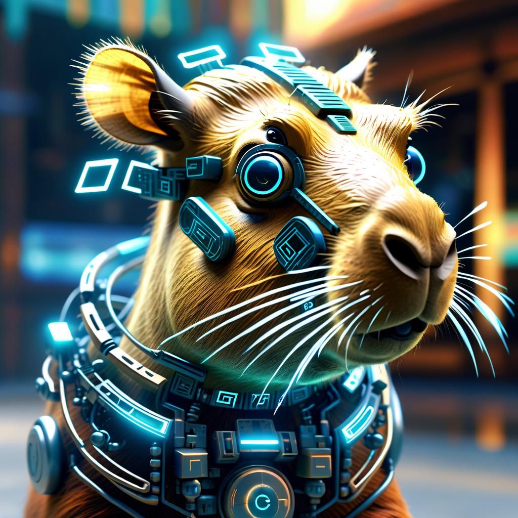 CYBORG PET Capybara - AI Generated Artwork - NightCafe Creator