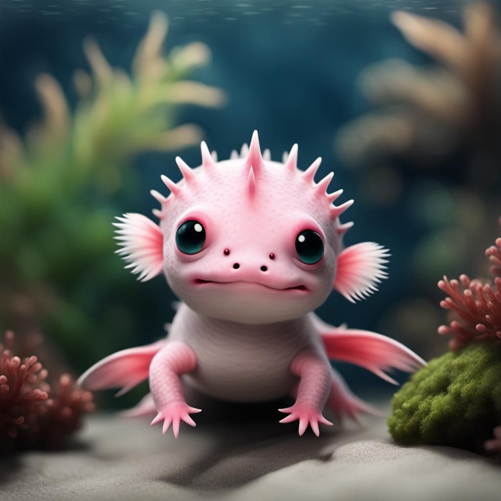 Cute axolotl - AI Generated Artwork - NightCafe Creator