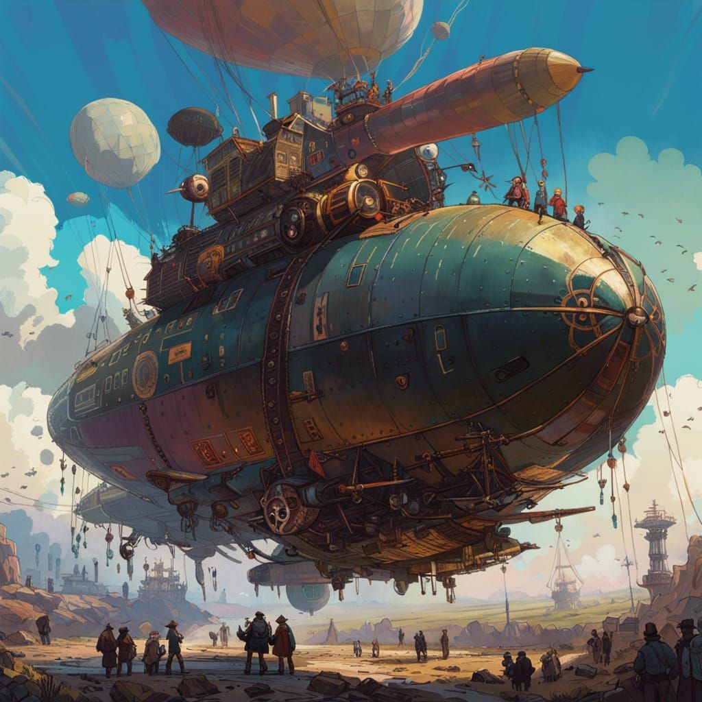 When Airships ruled the Skies - AI Generated Artwork - NightCafe Creator
