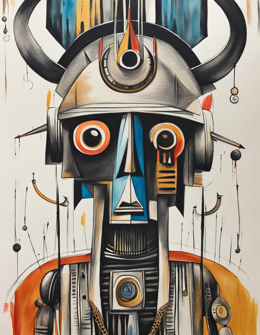 Psychedelic Robot Shaman - AI Generated Artwork - NightCafe Creator