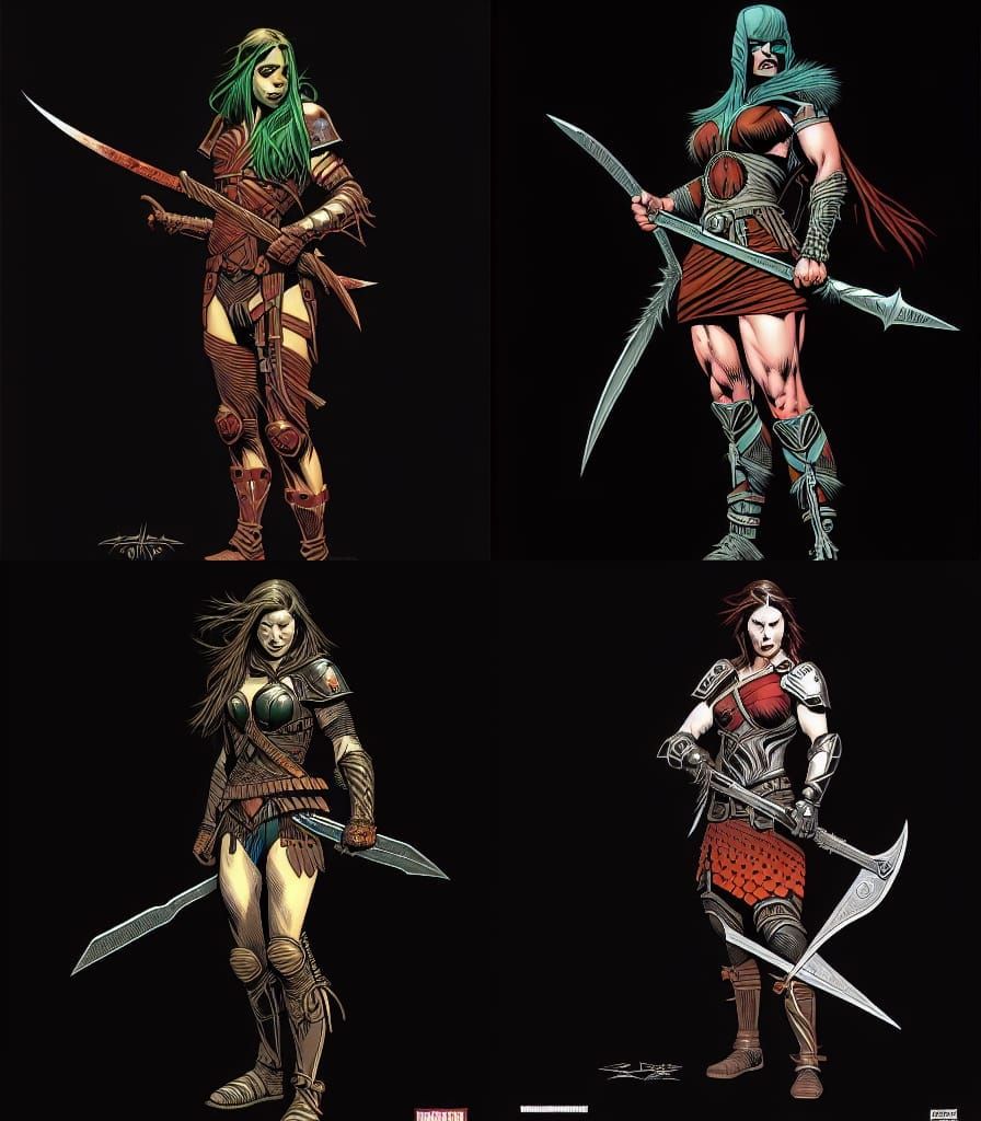 Lovely Beautiful Warrior Woman Wearing Dark Minimal Armor Mark Brooks ...