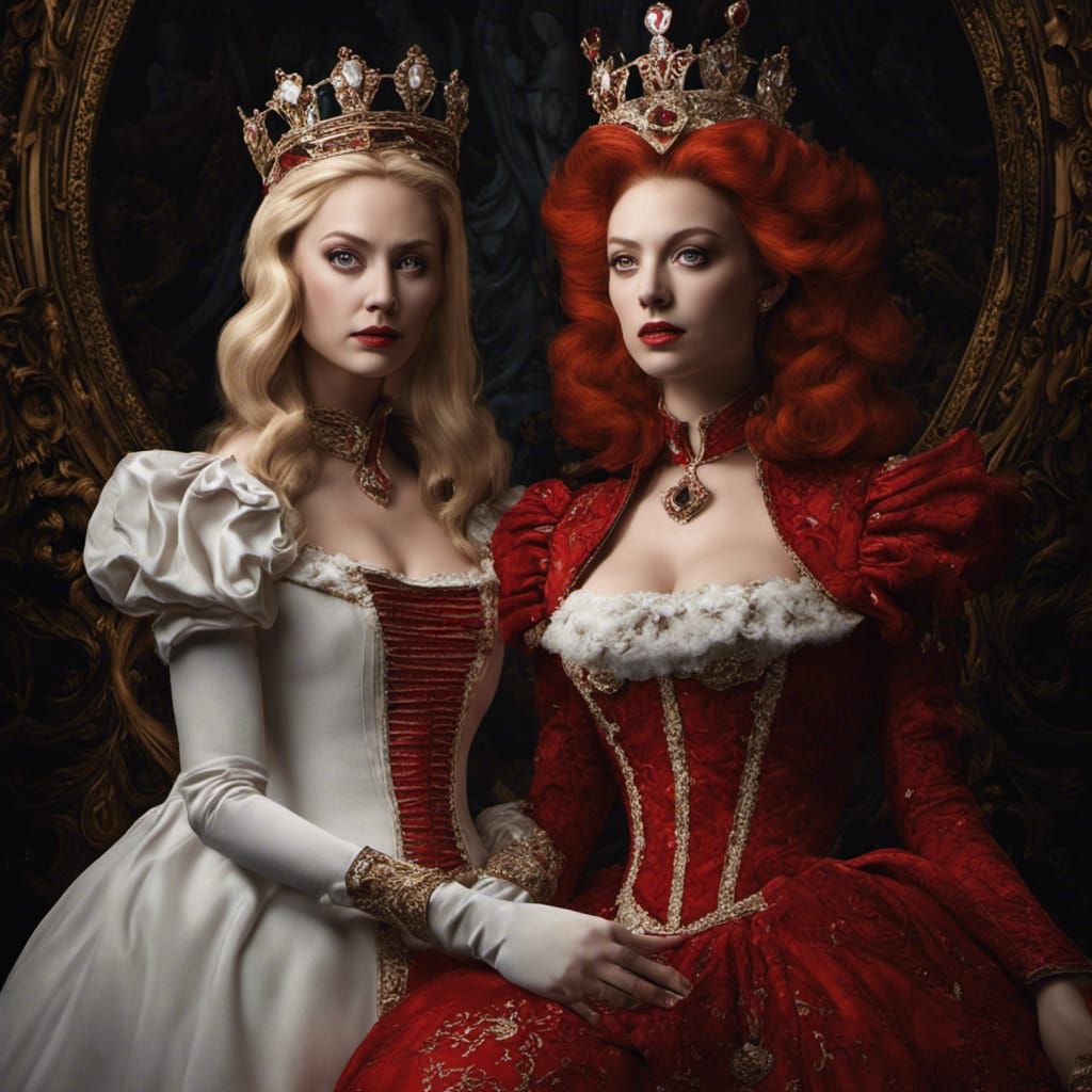 The red and the white queen 👑 - AI Generated Artwork - NightCafe Creator