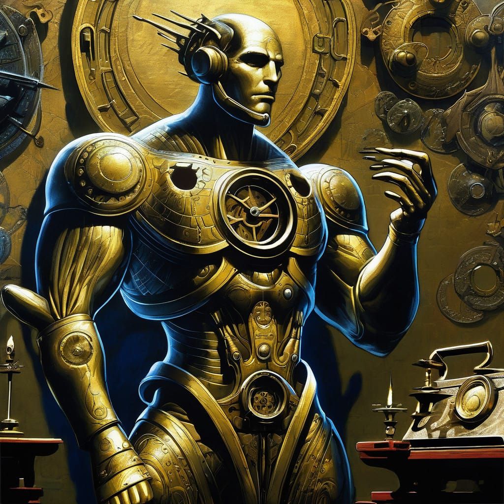 Majestic Clockwork Courier with Elegant Presence a... - AI Art