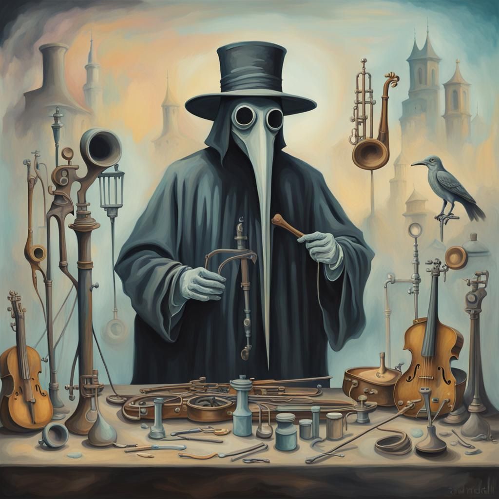 Plague doctor instruments - AI Generated Artwork - NightCafe Creator