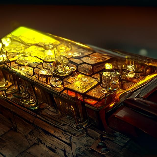 bar of lead transforming into a bar of gold, alchemical reaction ...