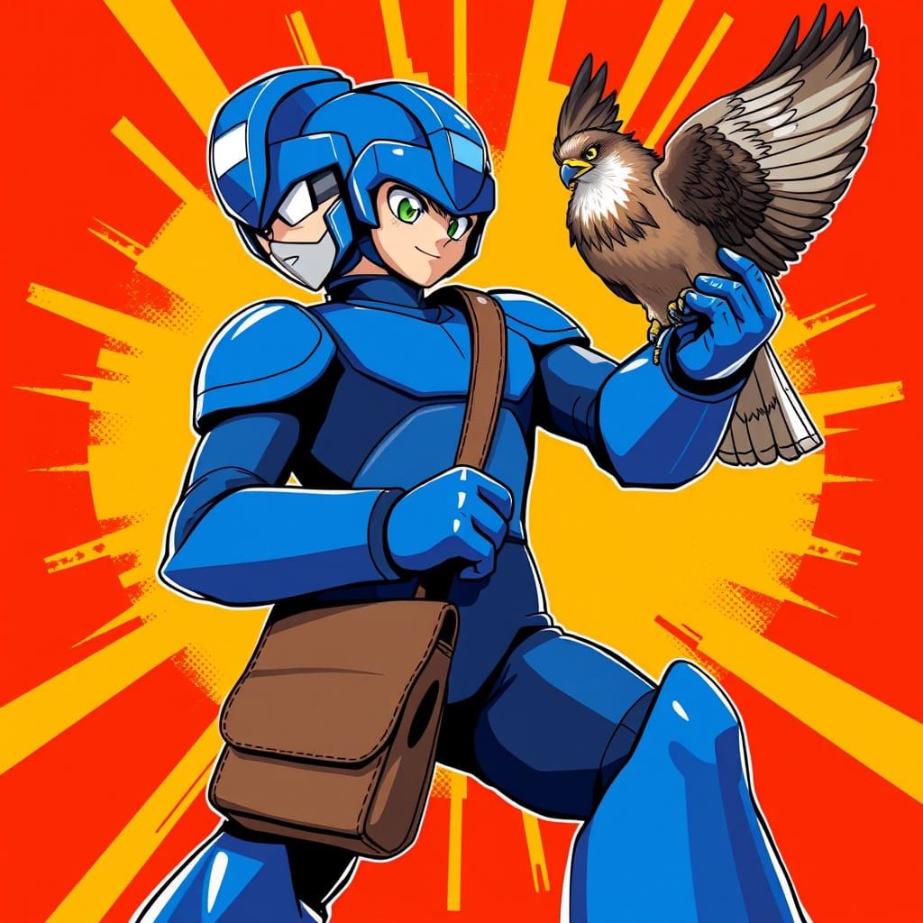 megaman No Theme Messenger Hawk - Megaman in Cyberpunk Style...