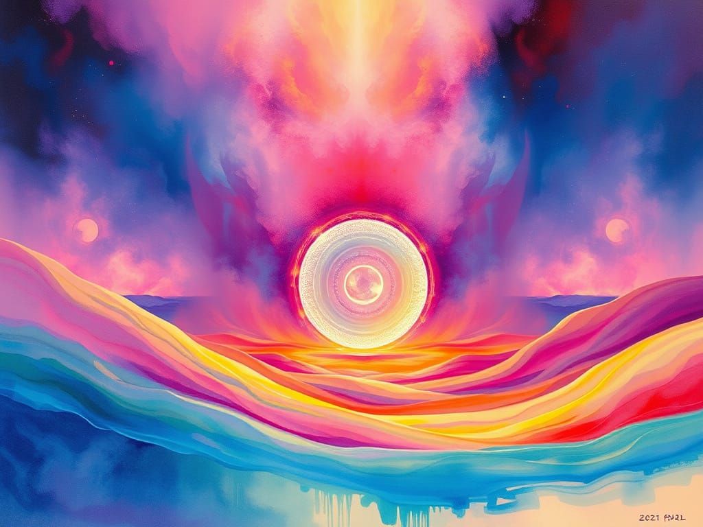 Ethereal Alien Landscape with Quantum Portal - AI Art