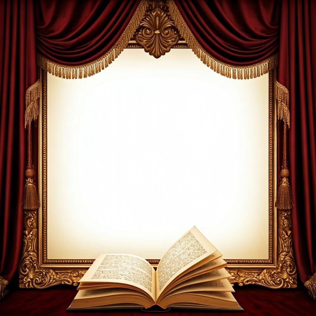 open book frame מסגרת יפה עם ספר - Lavish Golden Frame with...