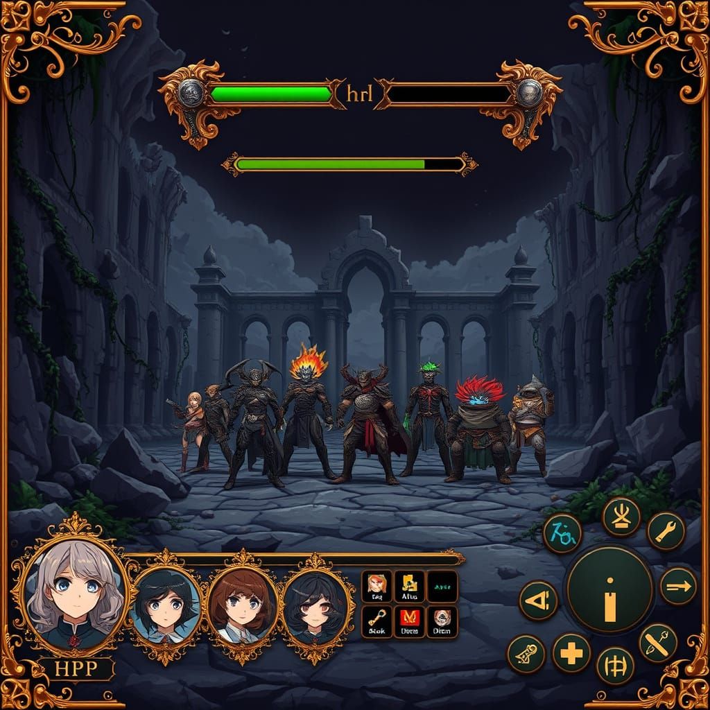 Apocalyptic Battle Scene in JRPG Style - AI Art