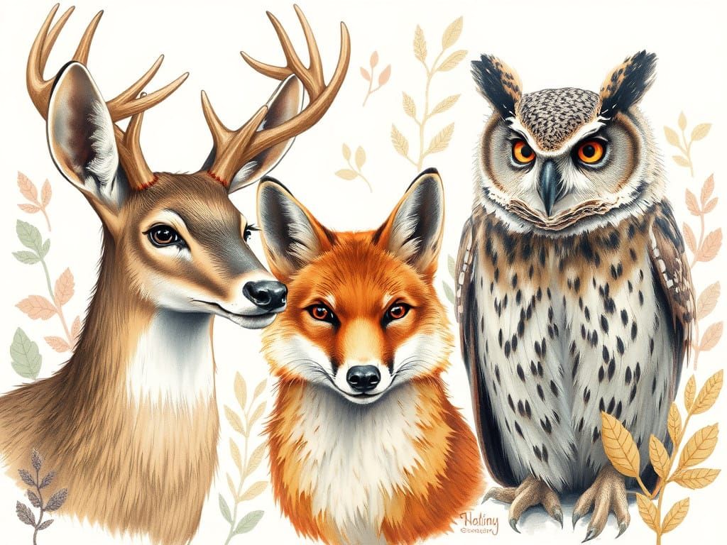 Earthsperiments - Whimsical Woodland Creatures in Earthy Ton...