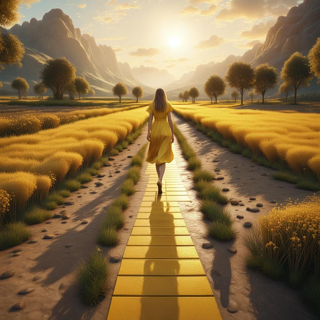 yellow path - AI Generated Artwork - NightCafe Creator