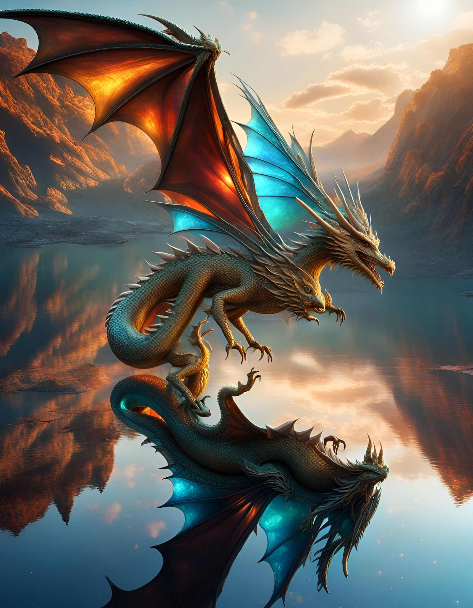 Cosmic Reflection Dragon - AI Generated Artwork - NightCafe Creator