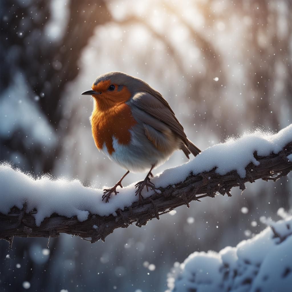 WINTER ROBIN - AI Generated Artwork - NightCafe Creator