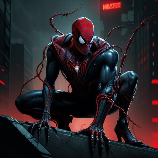 Evil Vampire spiderman 2099 - Cyberpunk Vampire Spiderma...
