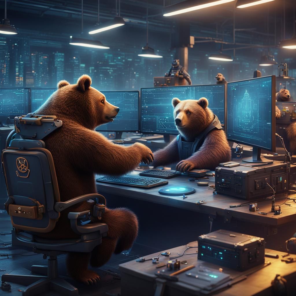 Cybersecurity bears - AI Generated Artwork - NightCafe Creator