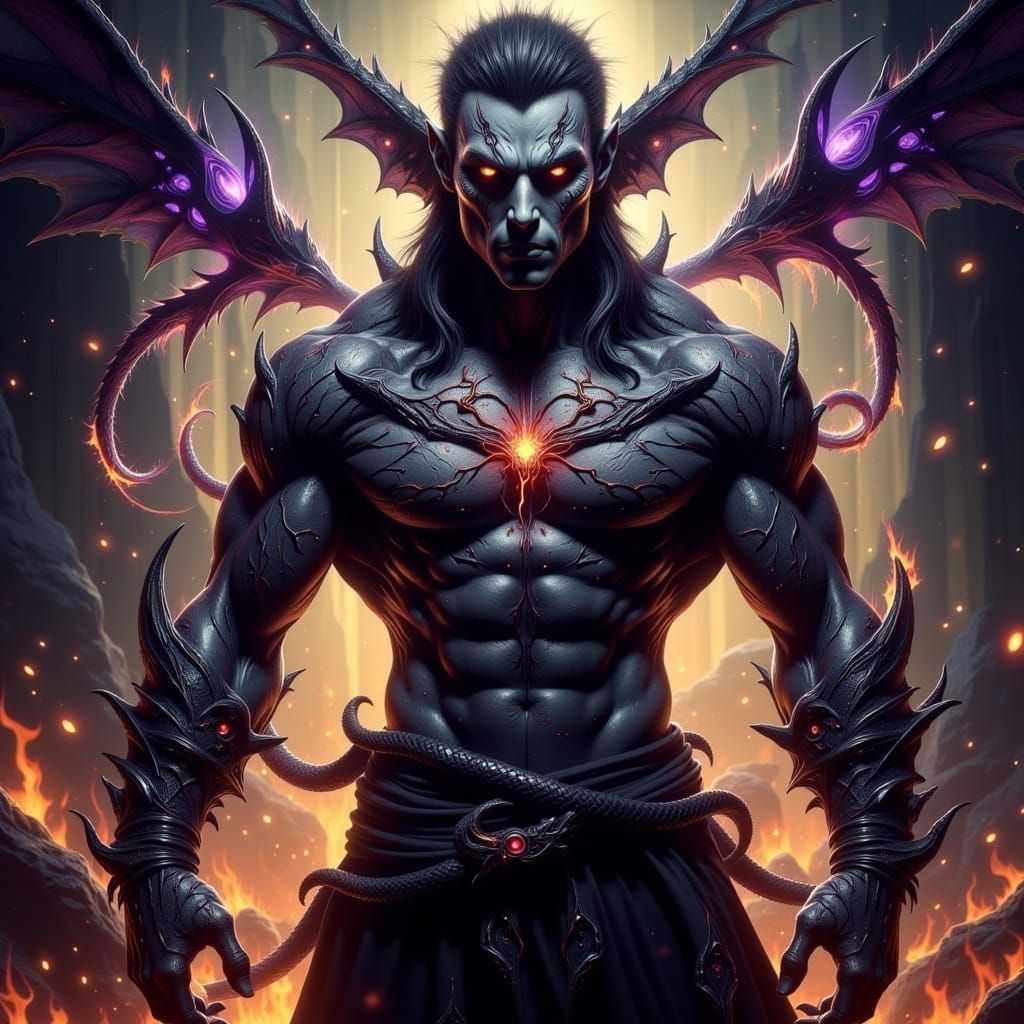 Eldritch Fae Warrior Unleashes Dark Energy - AI Art