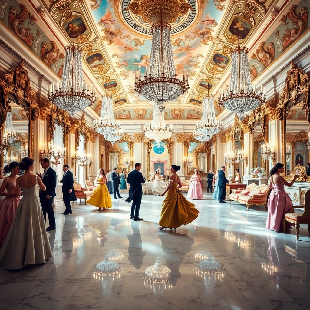 "Rococo Ballroom" - Rococo Palace Ballroom in Lavish Opulen...