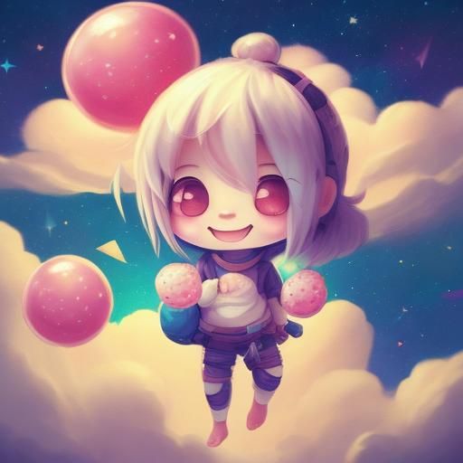 floating night smiling cute chibi, - AI Generated Artwork - NightCafe ...