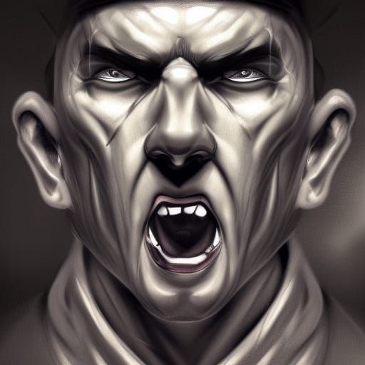 Evil version, B&W portrait - AI Generated Artwork - NightCafe Creator