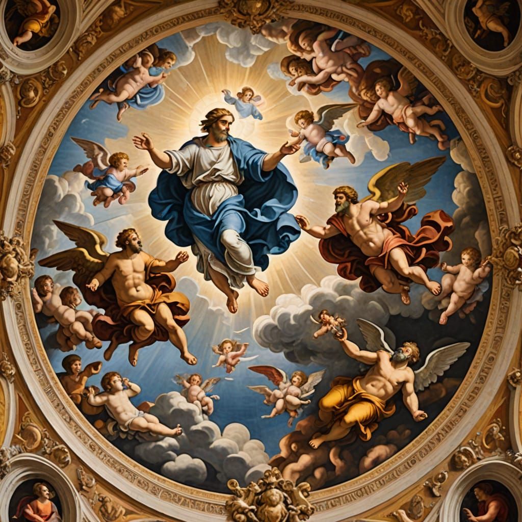 The Creation of Adam . - Majestic Renaissance Depiction of T...