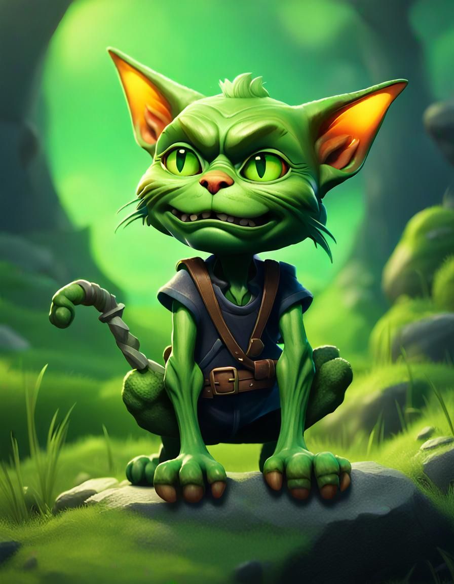 Grinch Goblin Cat - AI Generated Artwork - NightCafe Creator