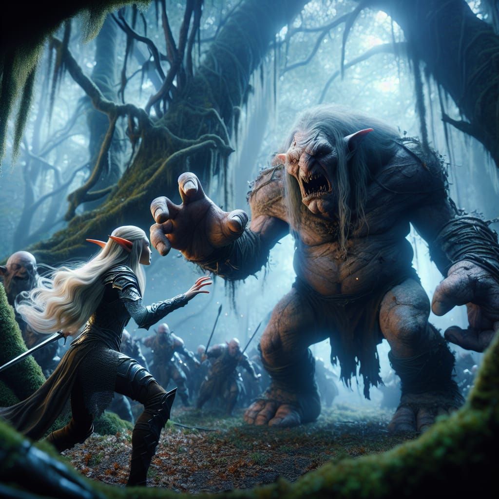 Hope vs the Ogre - AI Generated Artwork - NightCafe Creator