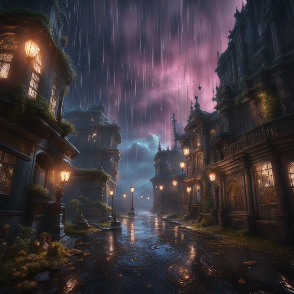 Rain falling upwards - AI Generated Artwork - NightCafe Creator