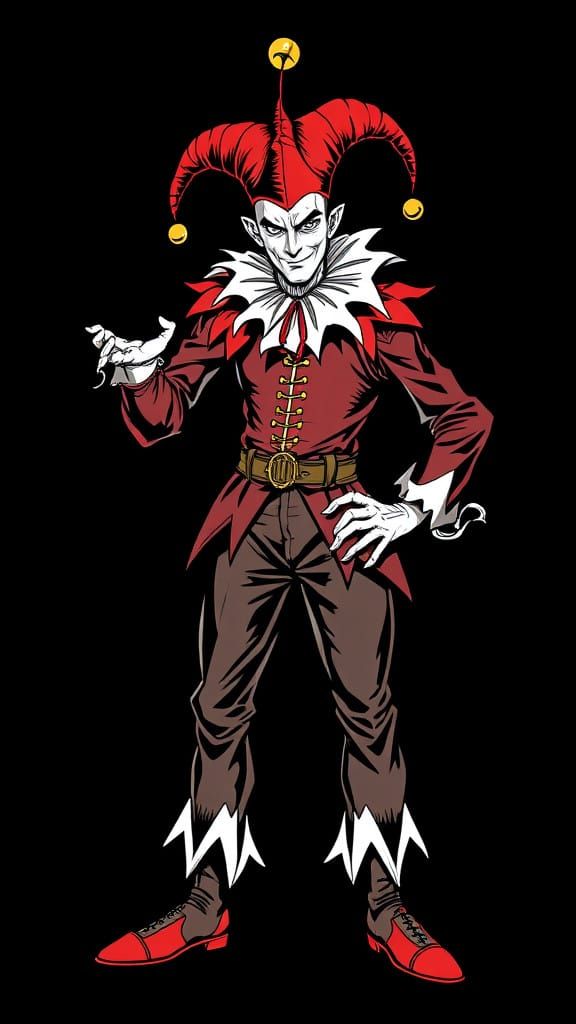 5 Stages of Insanity; Stage 2 3/4 - Medieval Jester in Cel-S...