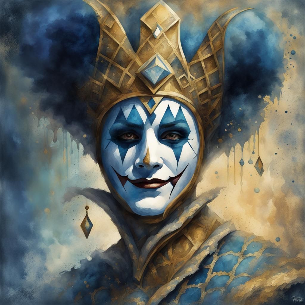 Royal Jester in Blue - AI Generated Artwork - NightCafe Creator