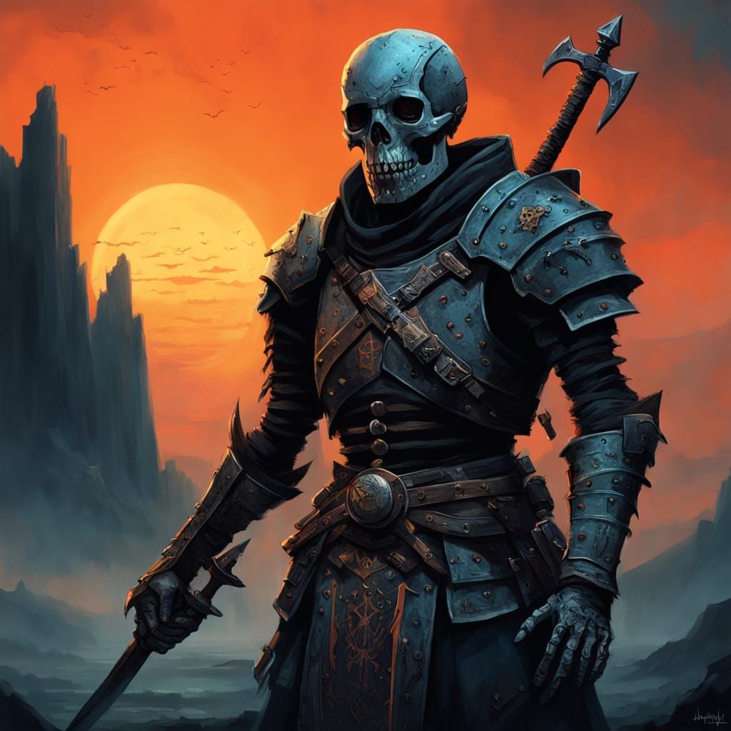 Skeletal Warrior Wielding Sword - Skeletal Warrior Wielding ...