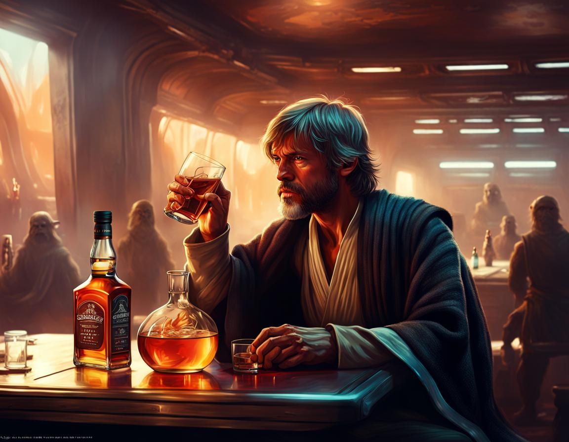 Drinking Johnny (Sky)Walker - AI Generated Artwork - NightCafe Creator