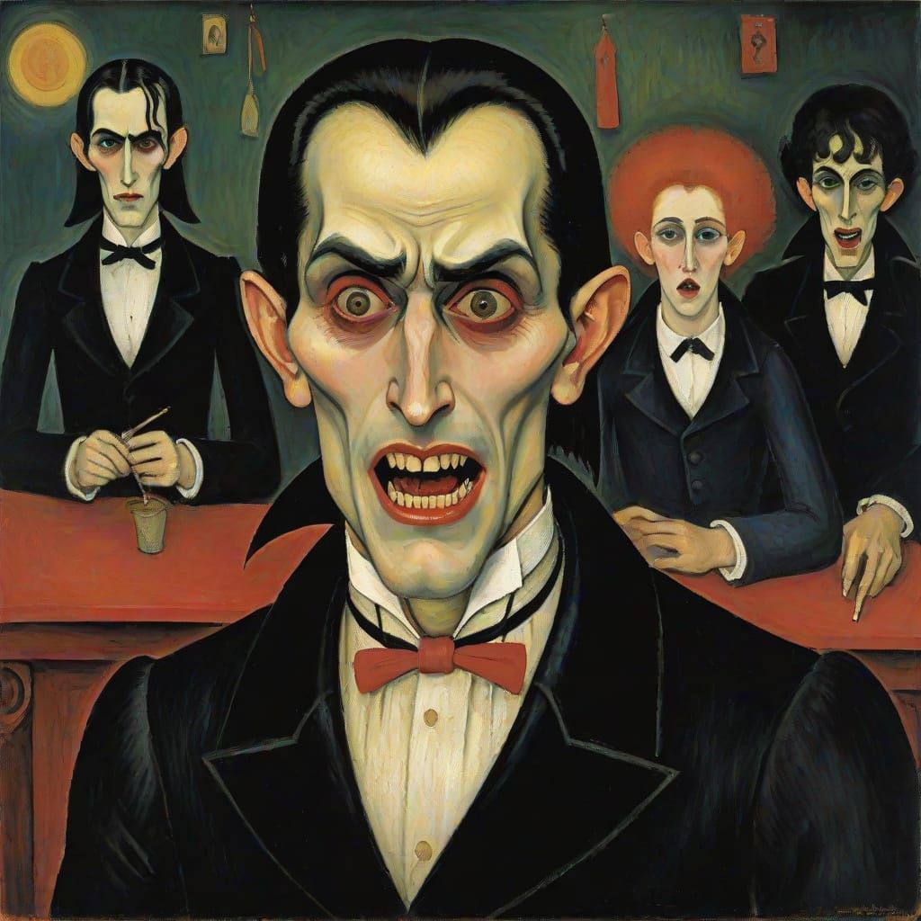 Ethereal Vampire Lord in Darkened Realism - AI Art