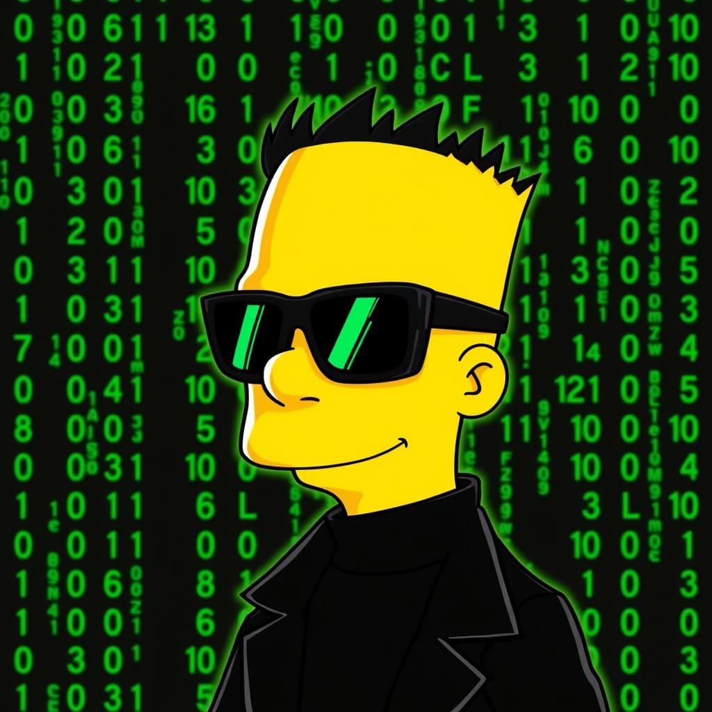 Bart Simpson as Neo from the matrix