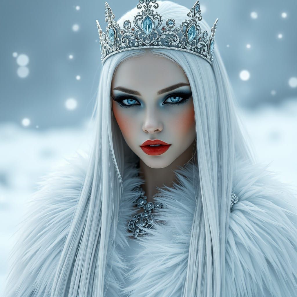 Snow Queen v2 - Enchanting Snow Queen Goddess in Icy Eleganc...
