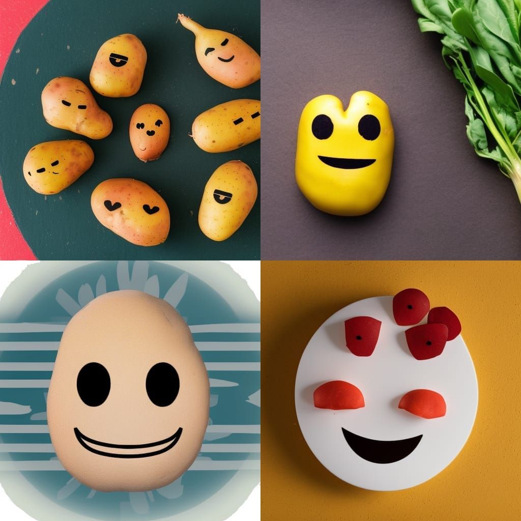 Smiling potatoes - AI Generated Artwork - NightCafe Creator