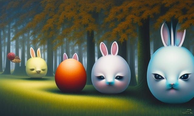 "Bunnies and Eggs" by artist "Daniela Uhlig", by artist "Gediminas ...