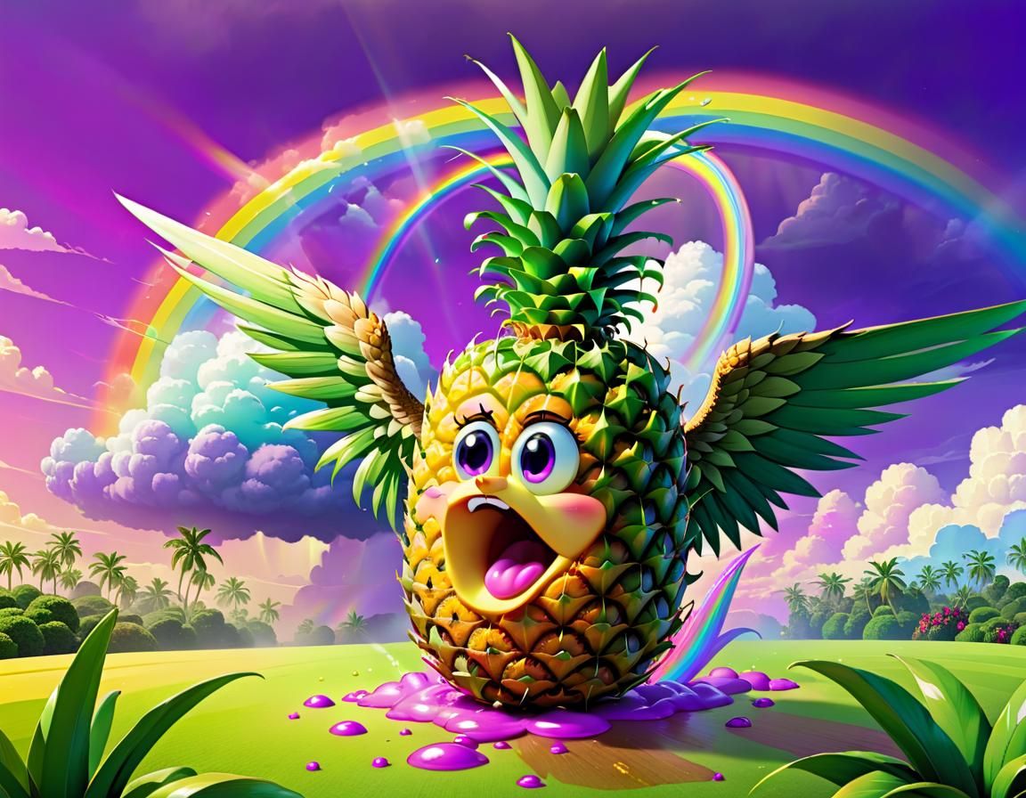 Excited pineapple - AI Generated Artwork - NightCafe Creator