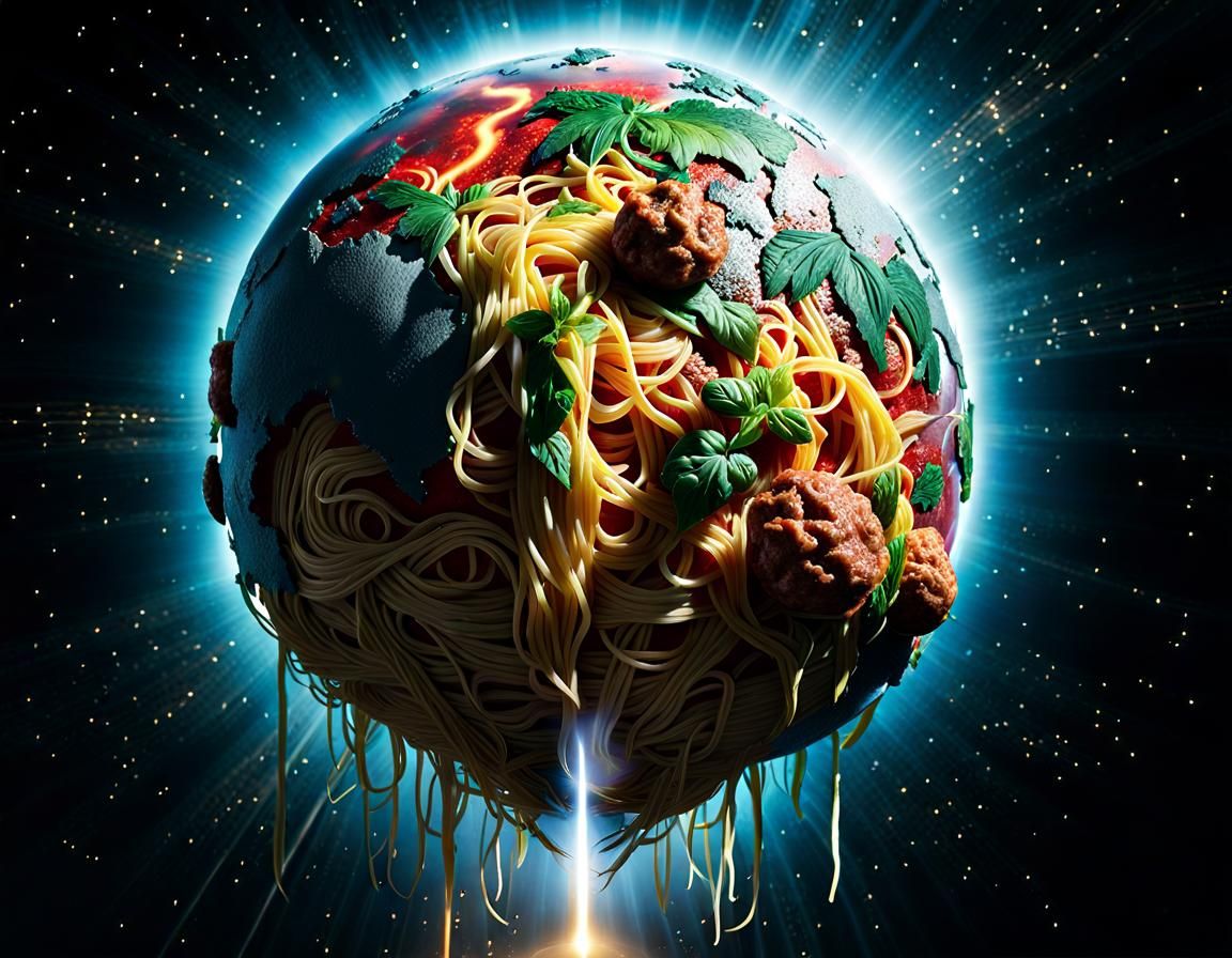 Spaghetti + Meatballs Planet! - AI Generated Artwork - NightCafe Creator