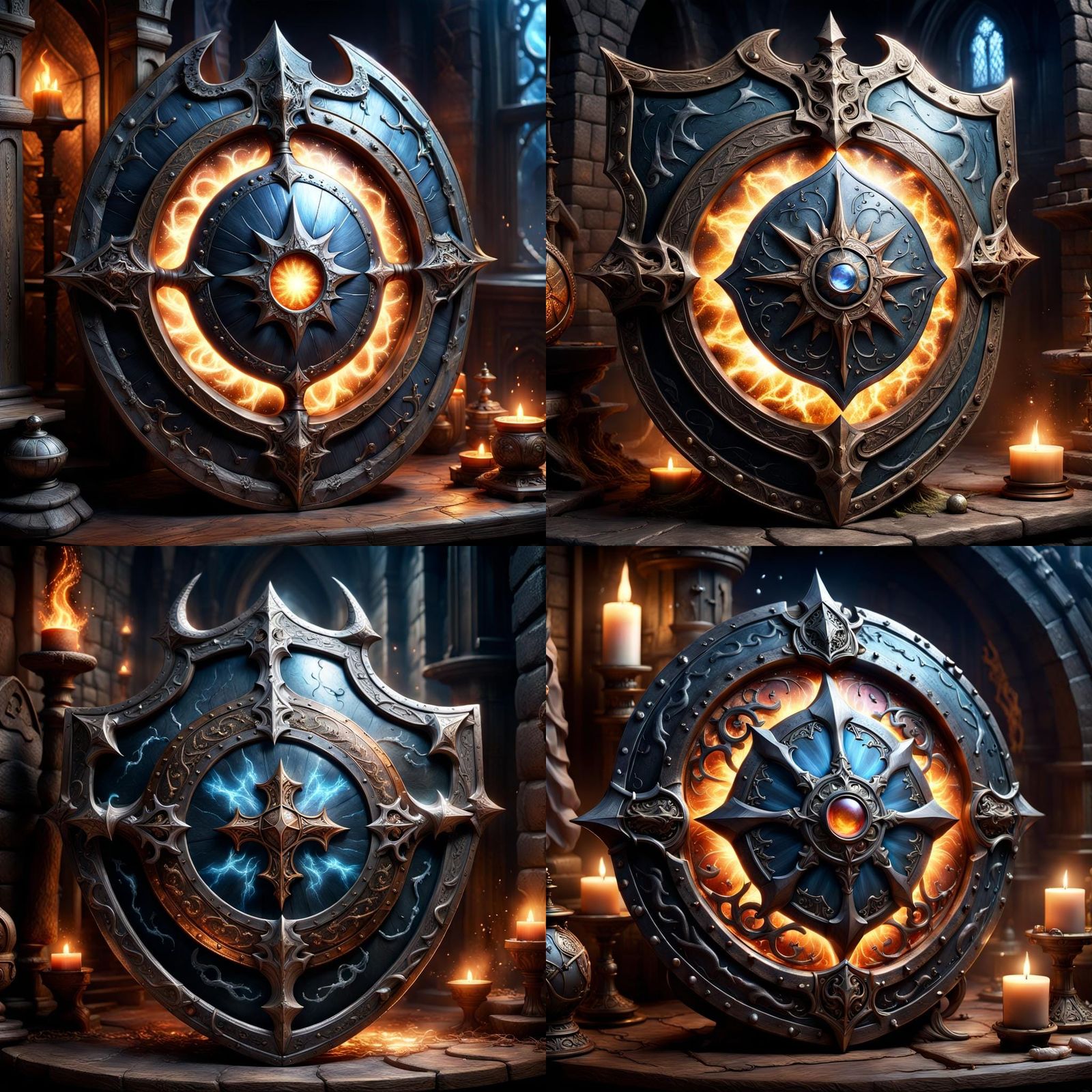 Dreamscape an amazing, hyper-realistic magic fantasy shield with spells ...