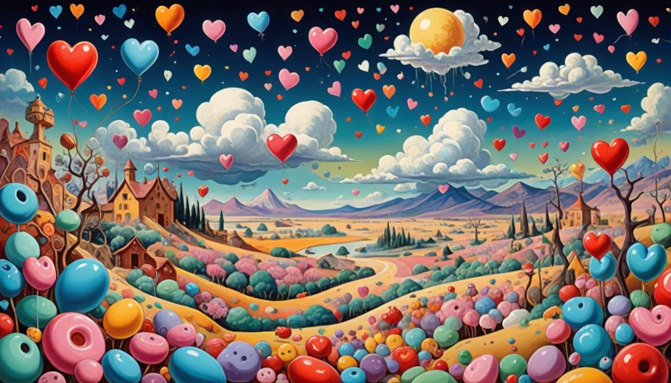 Hearts - Vibrant Candy Heart Hologram Celebrates Valentine'...